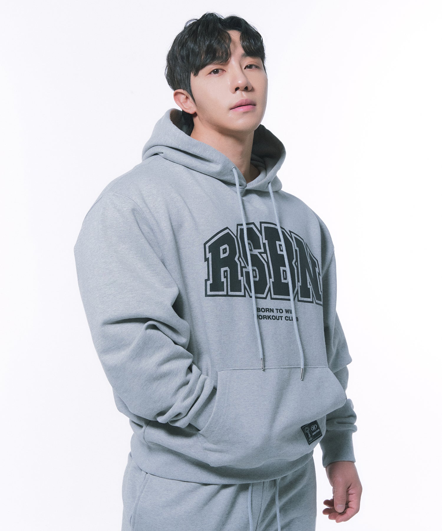 RSBN OVER FIT HOODIE [MELANGE GREY] – BORNTOWIN . HONG KONG